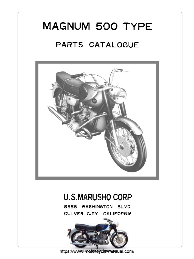 Marusho 500 Magnum Illustrated Parts List | PDF | Motorcycle | Motorcycling