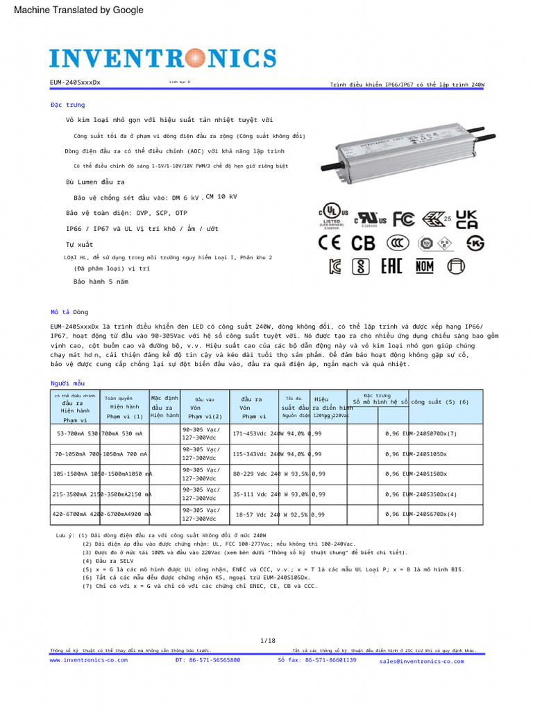 Catalogue Inventronics 240S670DG | PDF