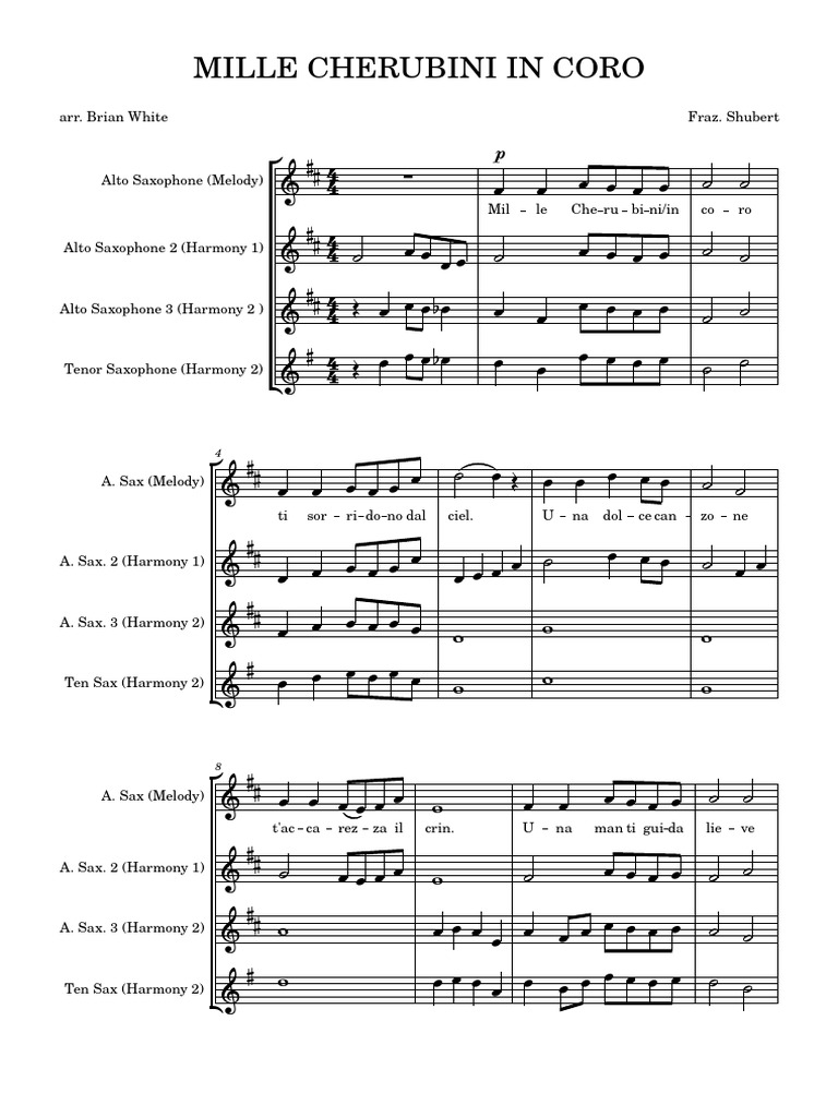 Mille Cherubini in Coro Saxes | PDF | Performing Arts | European ...