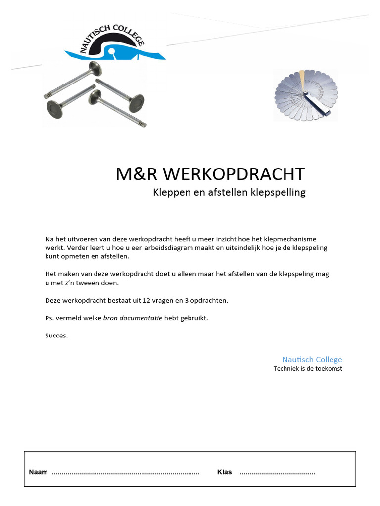 Kleppen en Afstellen Klepspeling | PDF