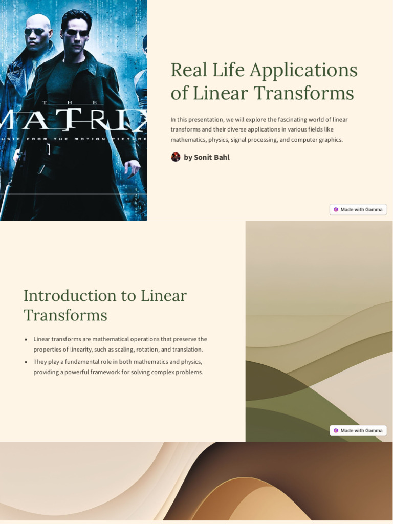 Real Life Applications of Linear Transforms | PDF