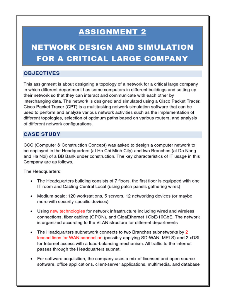 HK1 - 2324 - BTL2-Network Design For A Company | PDF | Computer Network ...