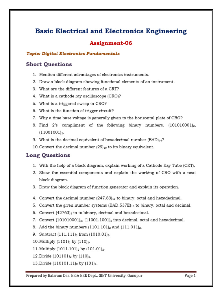 Digital Electronics Fundamentals Assignment | PDF