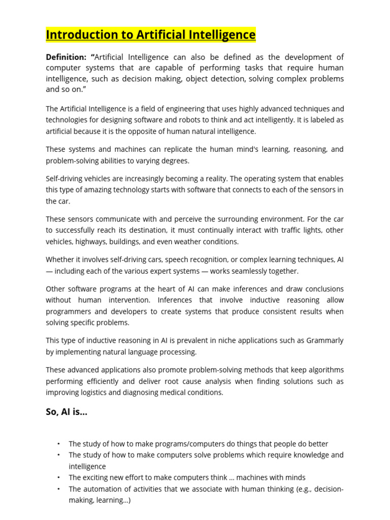 Intro To AI | PDF | Artificial Intelligence | Intelligence (AI) & Semantics