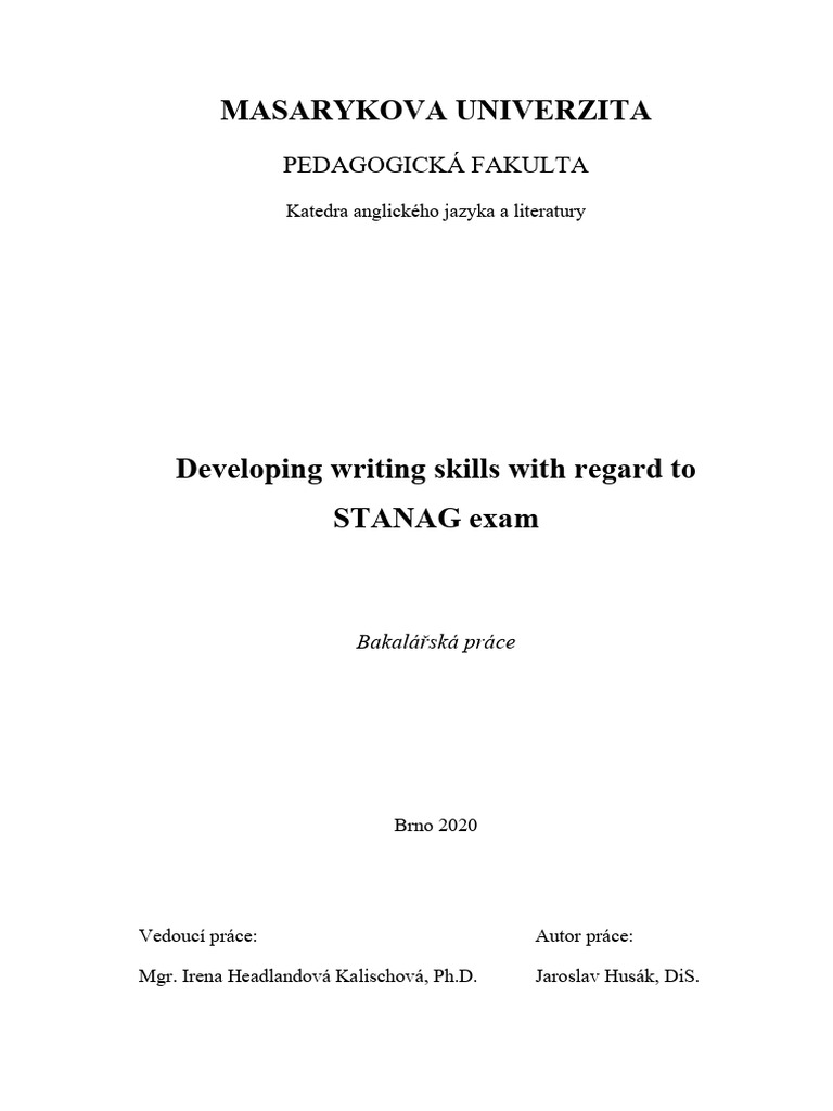 Developing Writing Skills With Regard To STANAG Exam | PDF Developing Writing Skills With Regard To STANAG Exam | PDF
