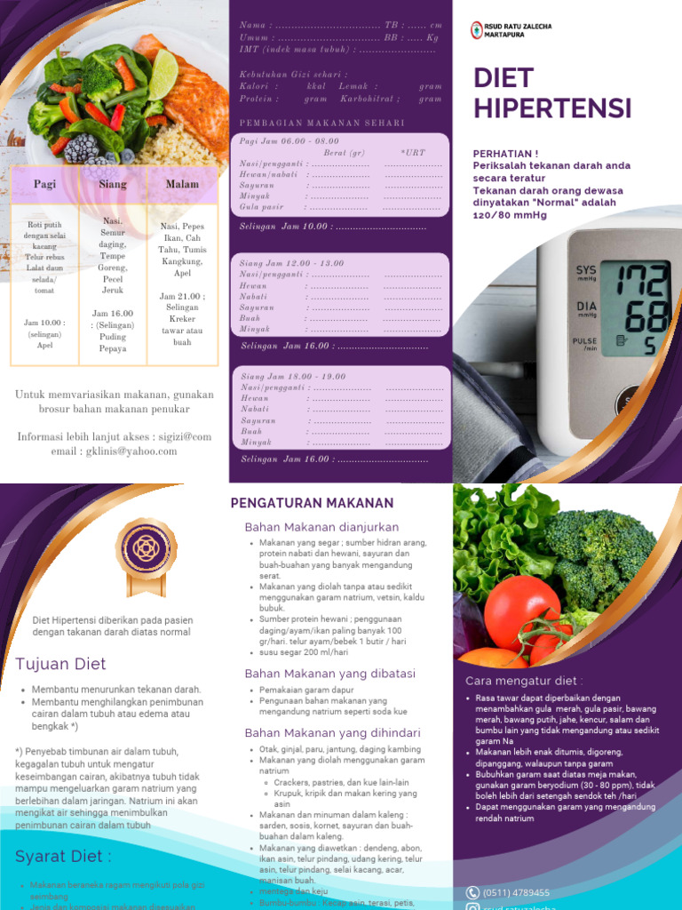 Leaflet Diet Hipertensi | PDF