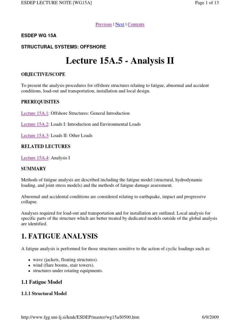 15A 5 Analysis2 | PDF | Force | Fatigue (Material)
