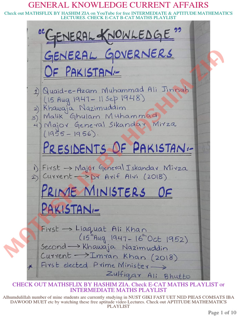 General Knowledge Current Affairs | PDF