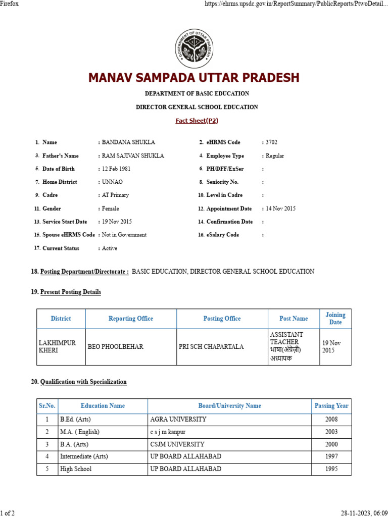 Vandana Fact Sheet Basic | PDF
