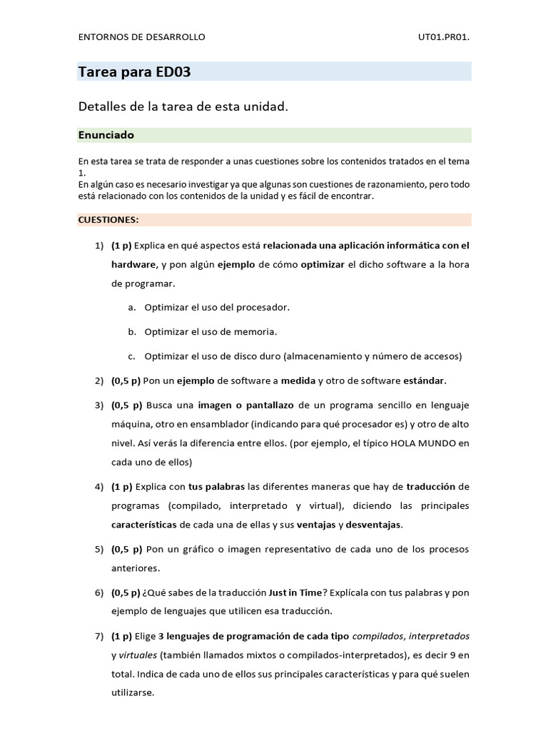 Tarea Ed 1 | PDF | Software | Lenguaje de programación