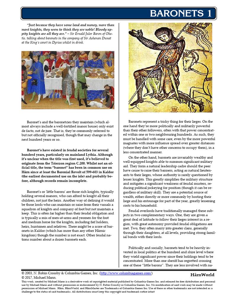 Baronets | PDF | Baron | Feudalism