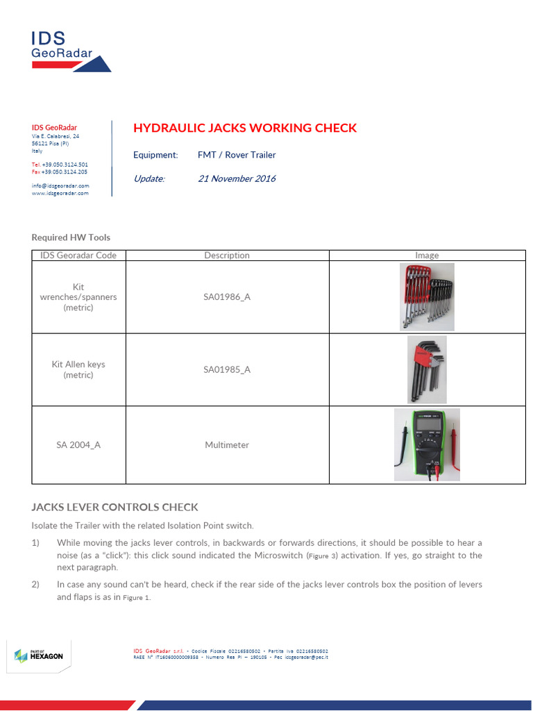 CHK - Trailer Hydraulic Jacks Operation | PDF | Manufactured Goods | Equipment