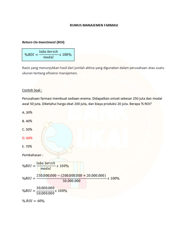 Rumus Manajemen Farmasi - Bankukai PDF | PDF