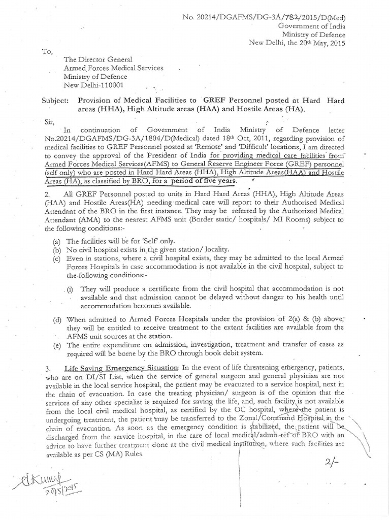 1094188430-Provision of Medical Facilities To GREF Personnel | PDF