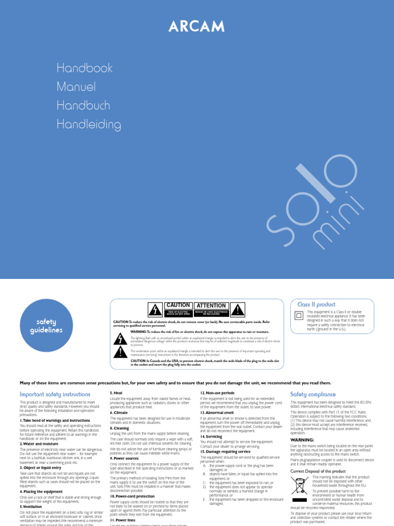 Arcam Solo Mini | PDF | Amplifier | I Pod