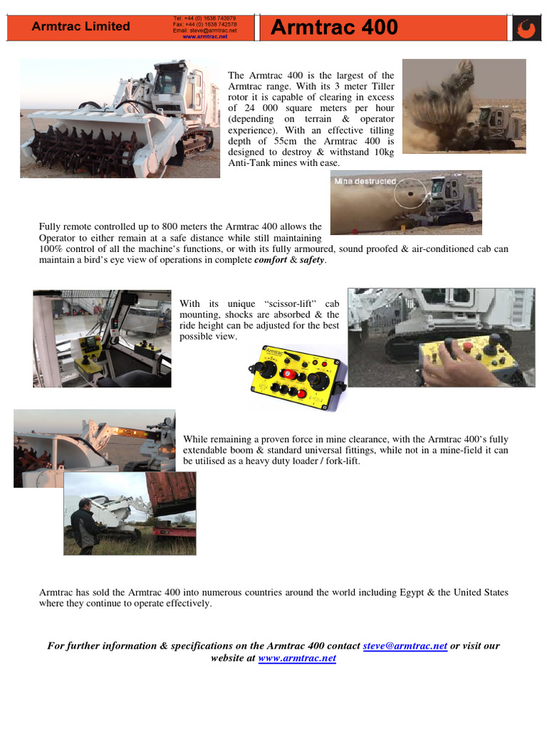 ARMTRAC 400 Brochure | PDF | Technology & Engineering