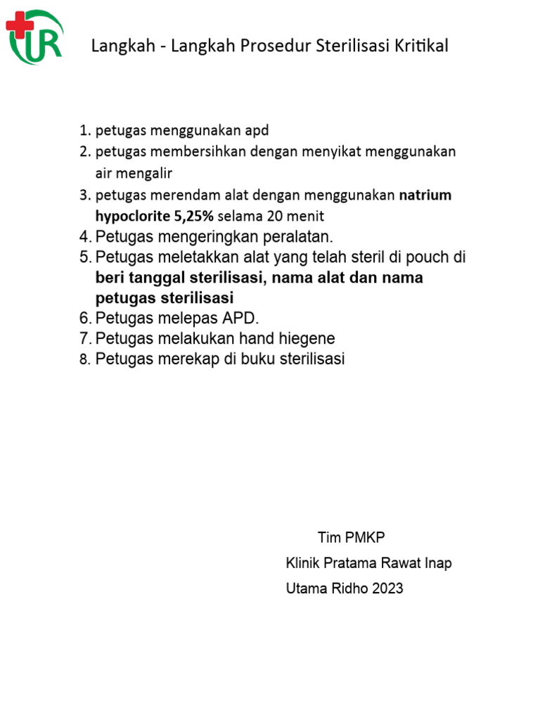 Prosedur Steril Alat Semi Kritikal & Kritikal | PDF | Kesehatan Holistik