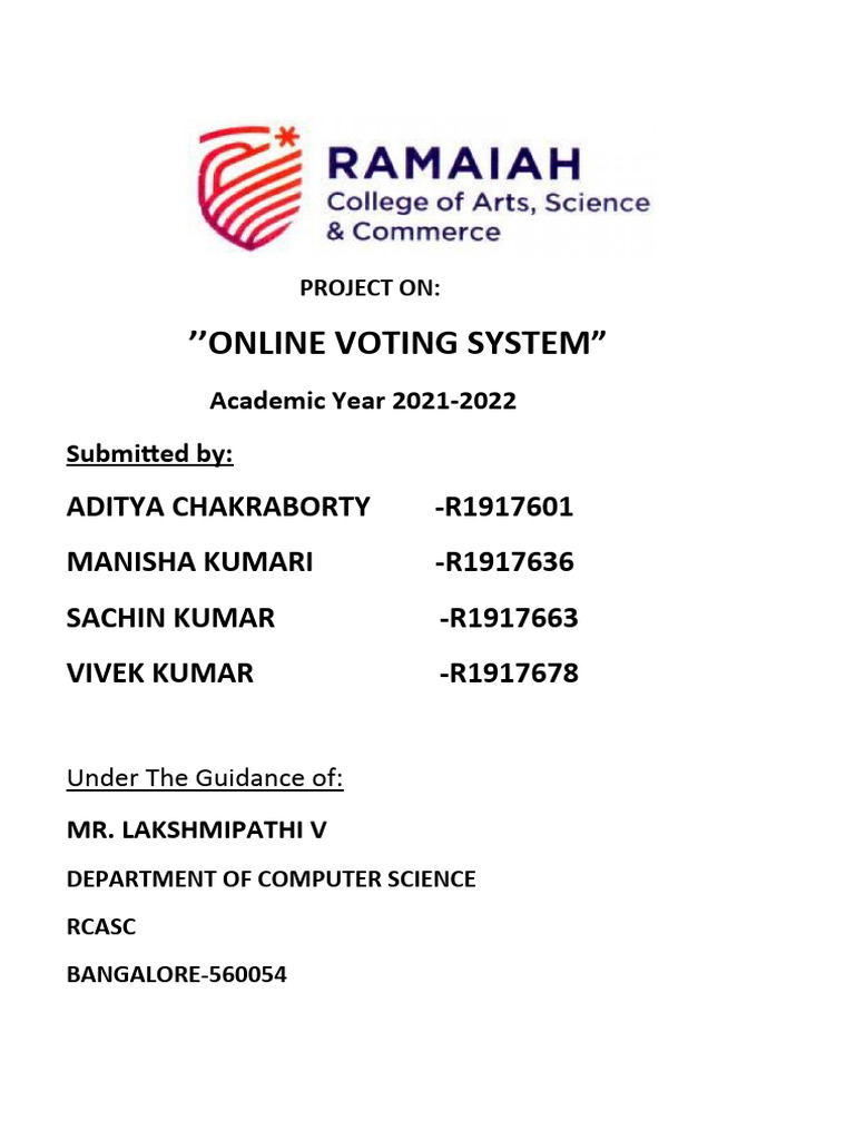 ONLINE VOTING SYSTEM (MANISHA) | PDF | Voting | Electronic Voting