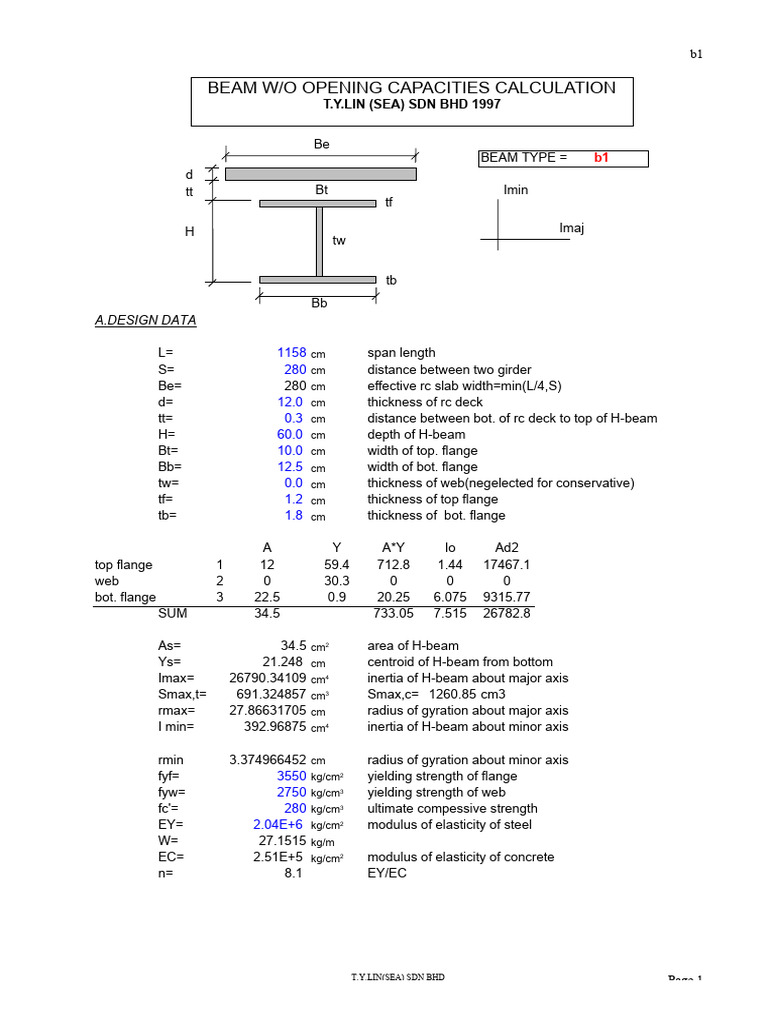 Beam Design and Capacity Calculations | PDF | Beam (Structure) | Mechanics