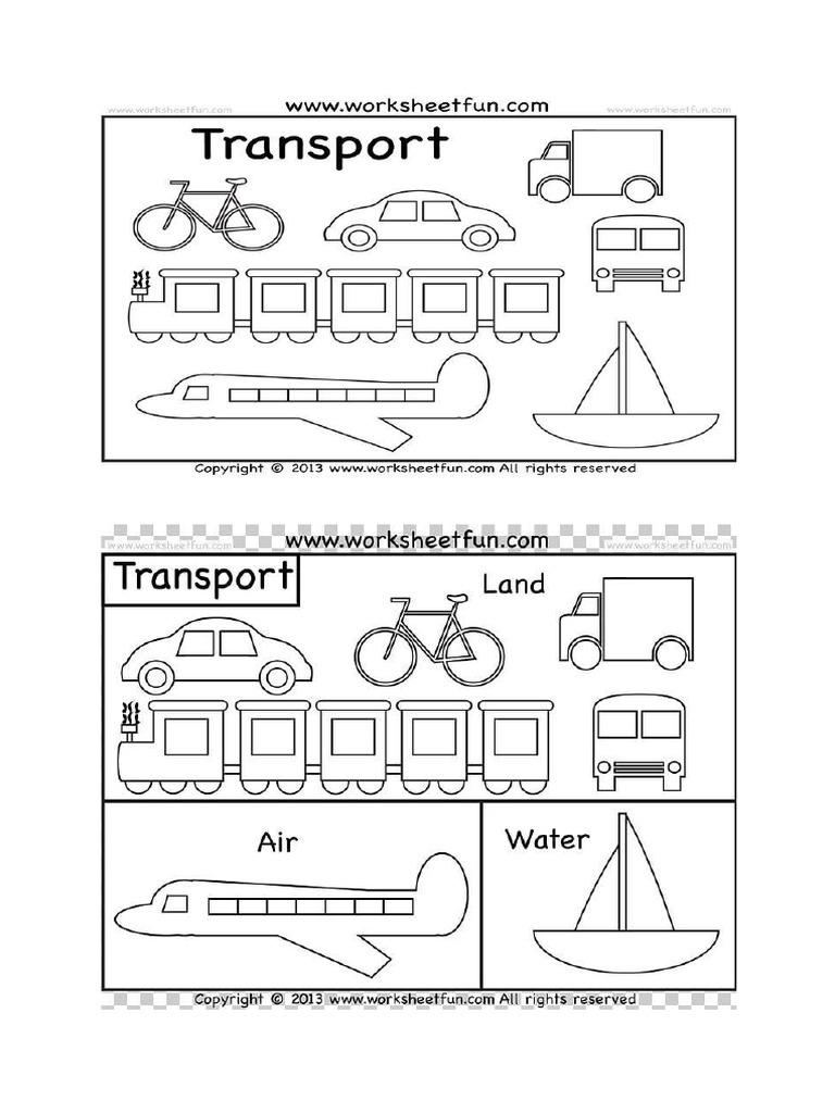 Transportation Colouring Activity | PDF