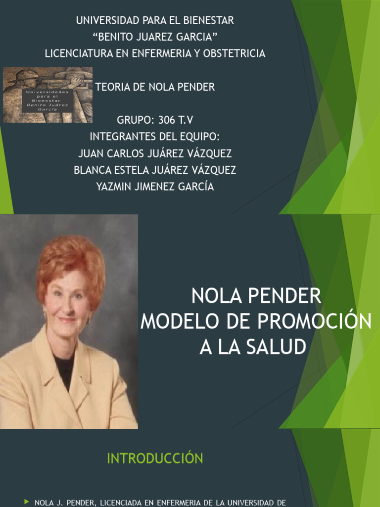 Nola Pender | PDF | Comportamiento | Enfermería