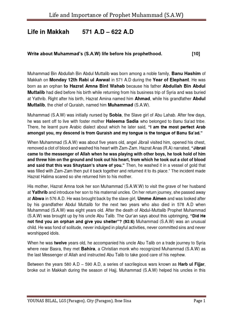 Life in Makkah 571-622 | Download Free PDF | Muhammad | Prophets And Messengers In Islam