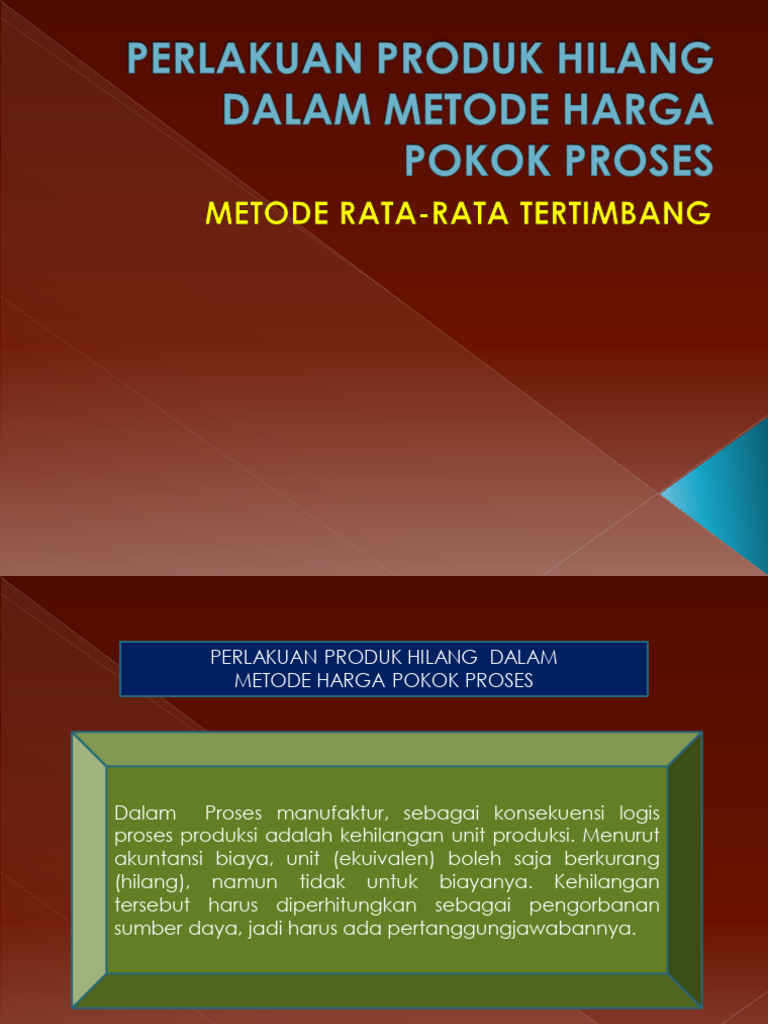 14 A Produk Hilang-Metode Rata-Rata Tertimbang | PDF