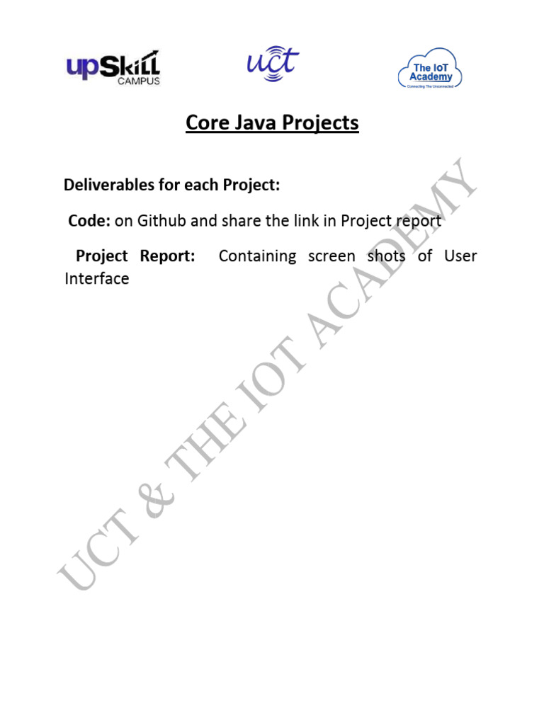 Core Java Internship Projects | PDF | Databases | Usability Core Java Internship Projects | PDF | Databases | Usability