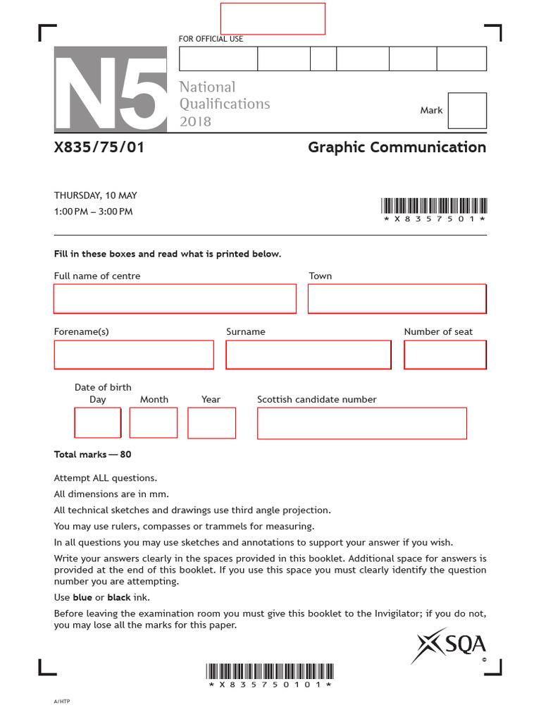 N5 Graphic Communication Past Paper | PDF | Page Layout | 3 D Computer ...
