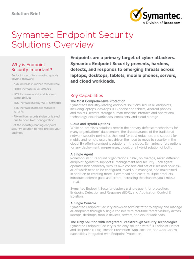 Solution Brief - Endpoint Security | PDF | Cloud Computing | Security