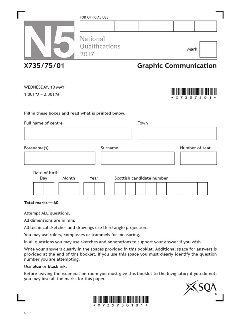 Graphic Communication Exam Paper 2017 | PDF | Page Layout | 3 D ...