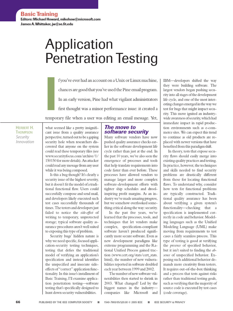 Application Penetration Testing Download Free Pdf Software Testing