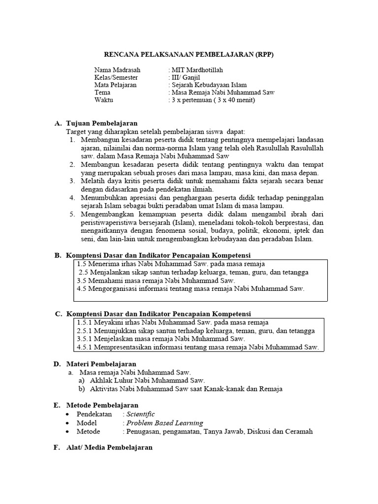 RPP BAB 5 SKI Kelas 3 | PDF | Sains & Matematika