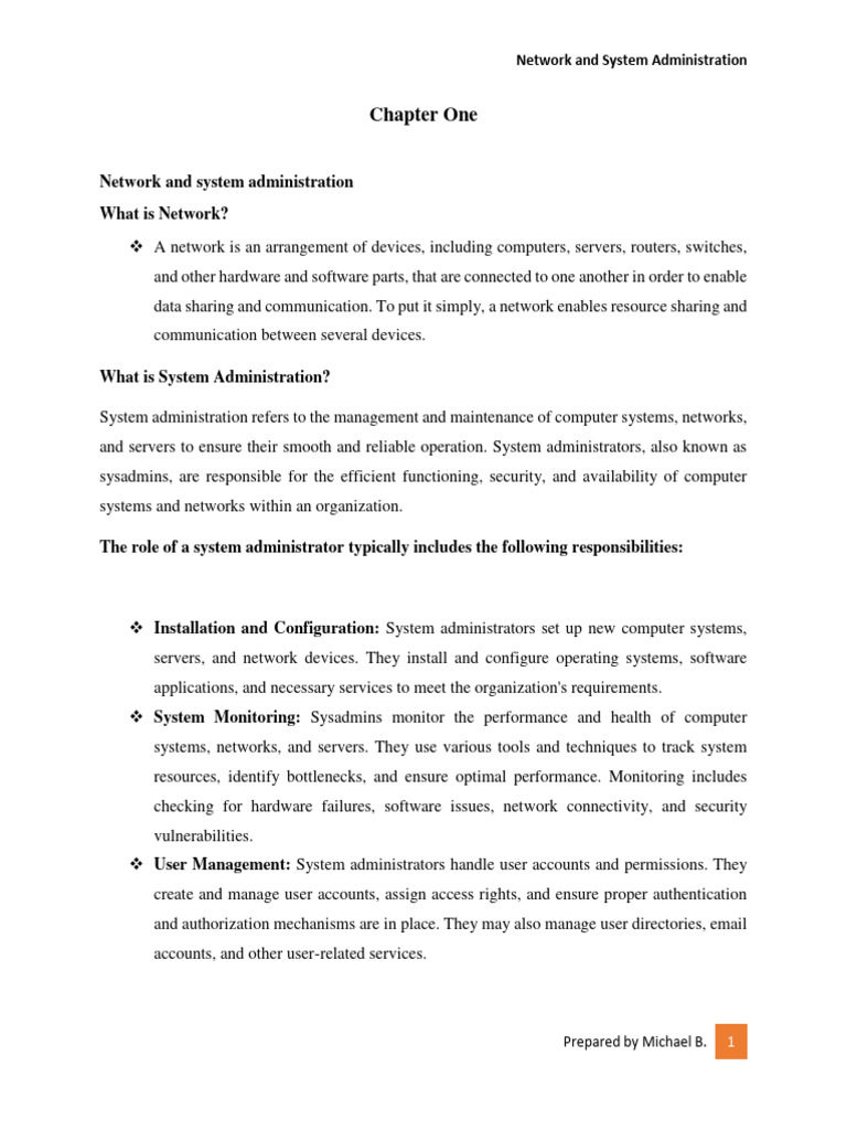 Network and System Administration CHP 1 & 2 | PDF | Information Security | Security