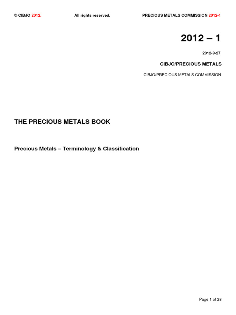 Precious Metals Terminology Guide | PDF | Fineness | Metals