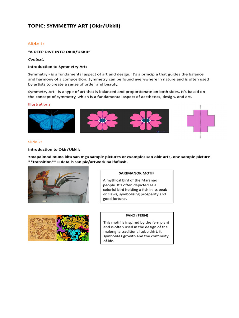 Symmetry Art Okir and Ukkil | PDF | Symmetry | Pattern