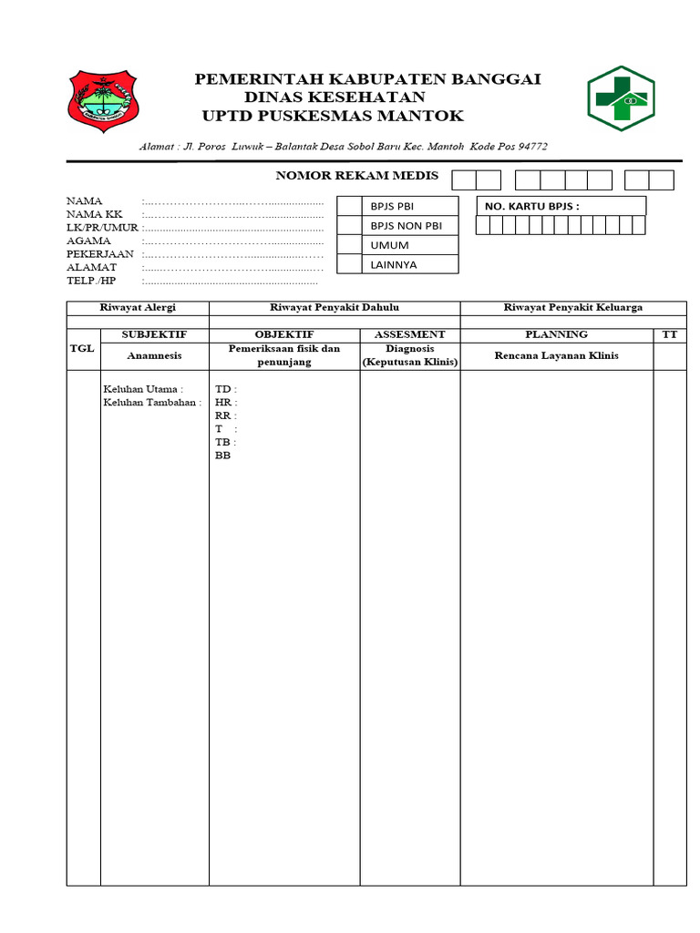 3213 FORM REKAM MEDIS SOAP (1) | PDF