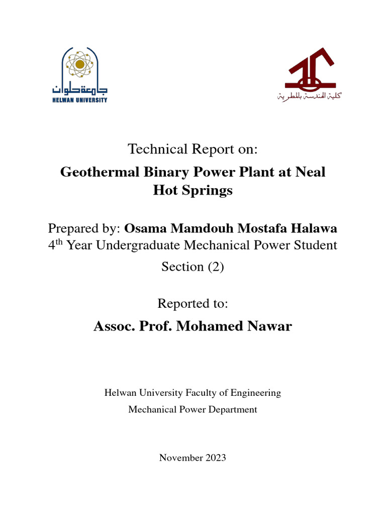 Geothermal Binary Power Plant at Neal Hot Springs | PDF | Steam | Power ...