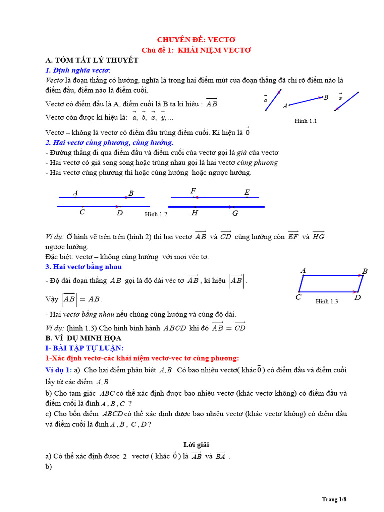 Phan Dang Va Bai Tap Vecto | PDF