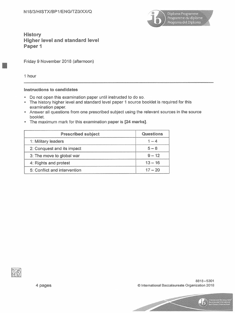 2018 Nov Paper 1 Question Booklet Pdf