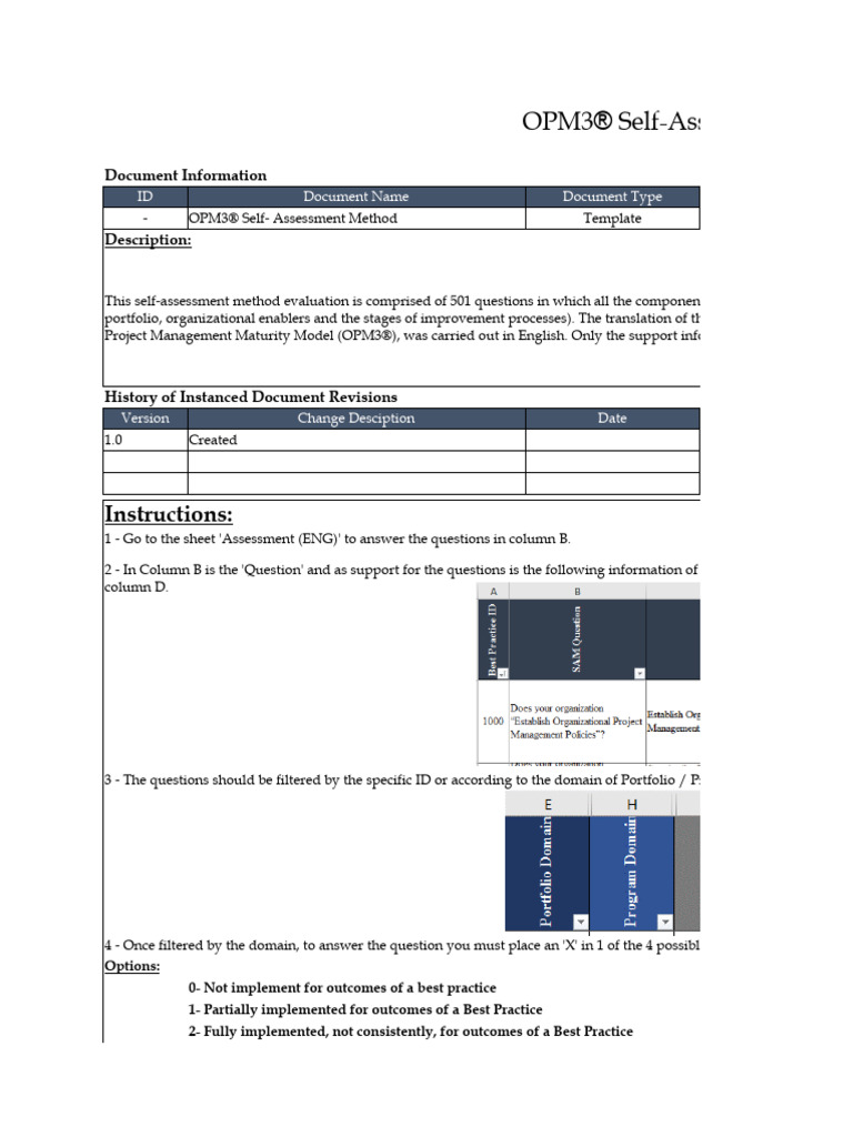 OPM3_Self_Assessment_Method_(ENG) | PDF | Project Management | Risk
