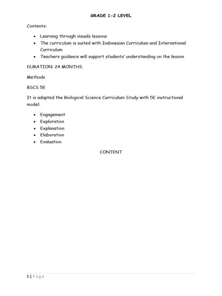 Grade 1-2 Science Curriculum Guide | PDF | Water | Senses