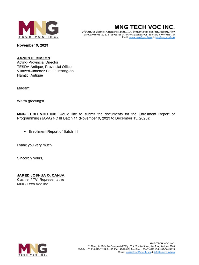 Transmittal Letter - Billing | PDF