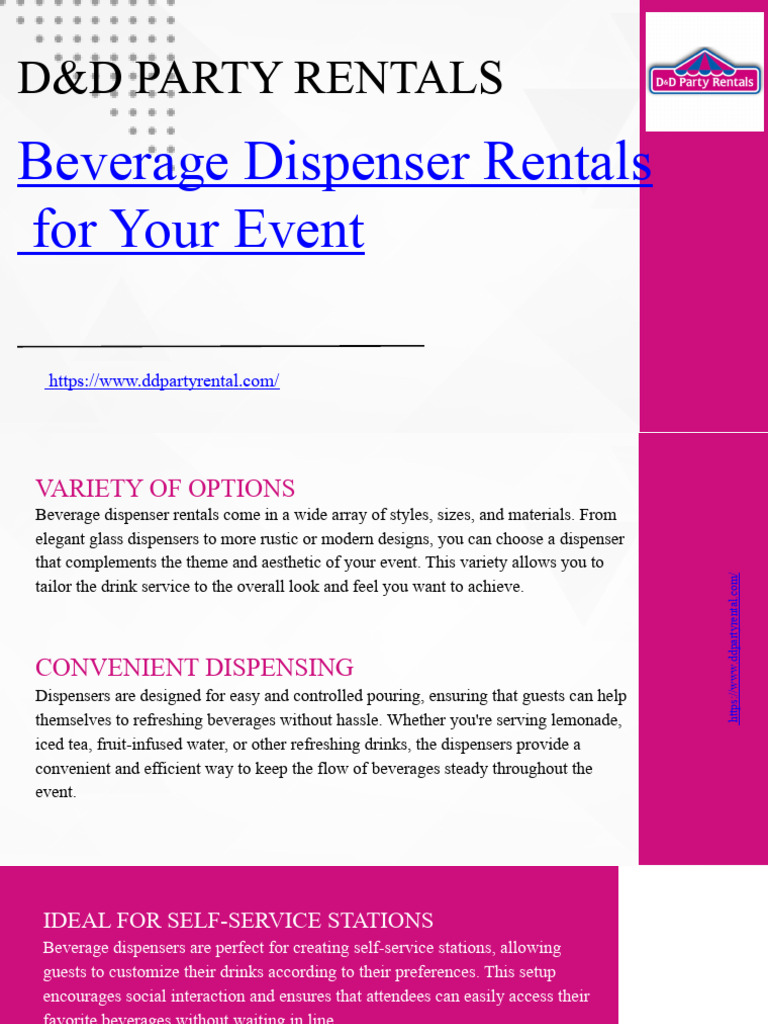 Beverage Dispenser Rentals For Your Event | PDF | Drink