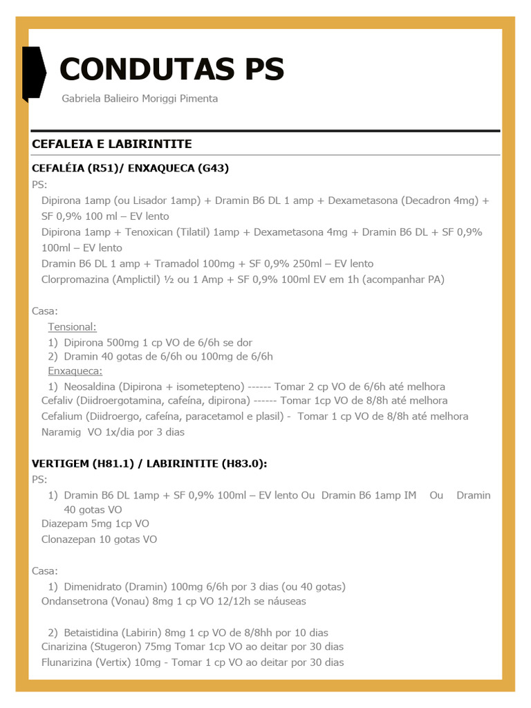 Condutas PS | PDF | Asma | Hipertensão
