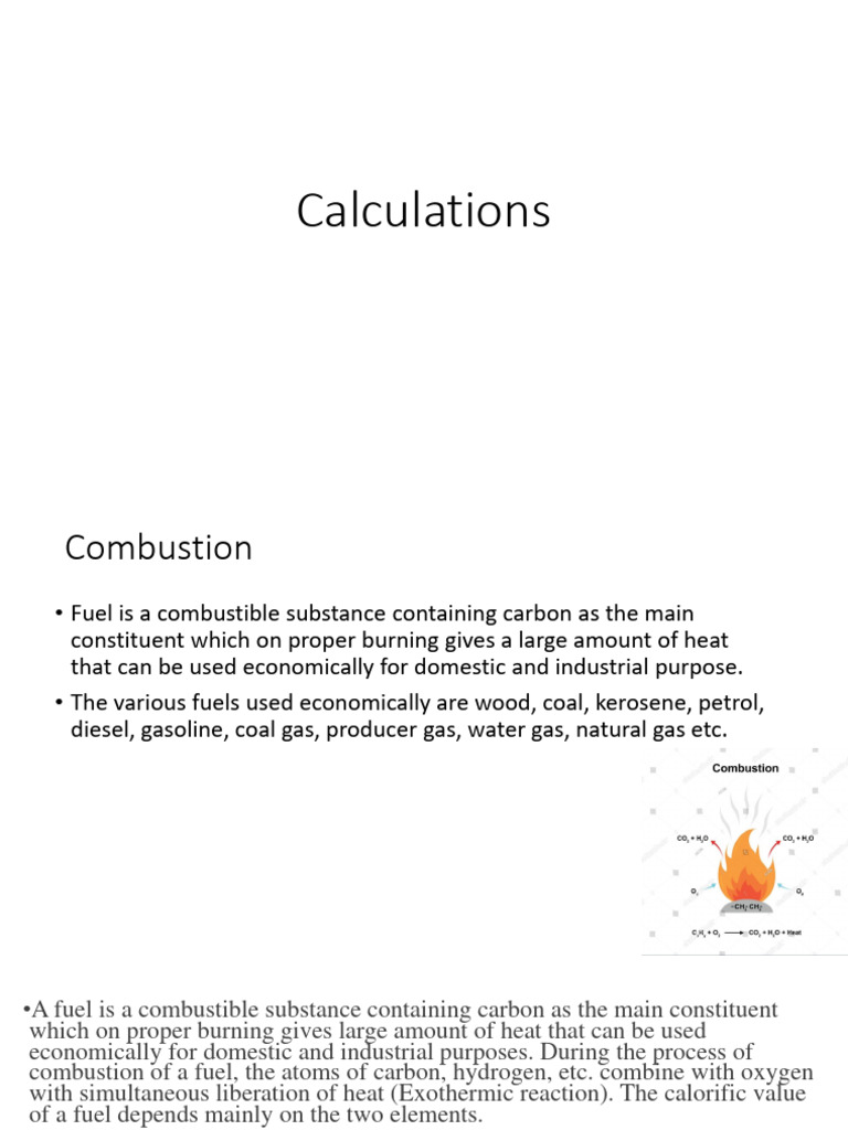 3 Calculations Lecture 3 Download Free Pdf Coal Combustion