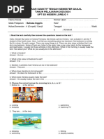 Soal Sumatif P Pancasila Harian Bab 1 Aku Patuh Aturan | PDF