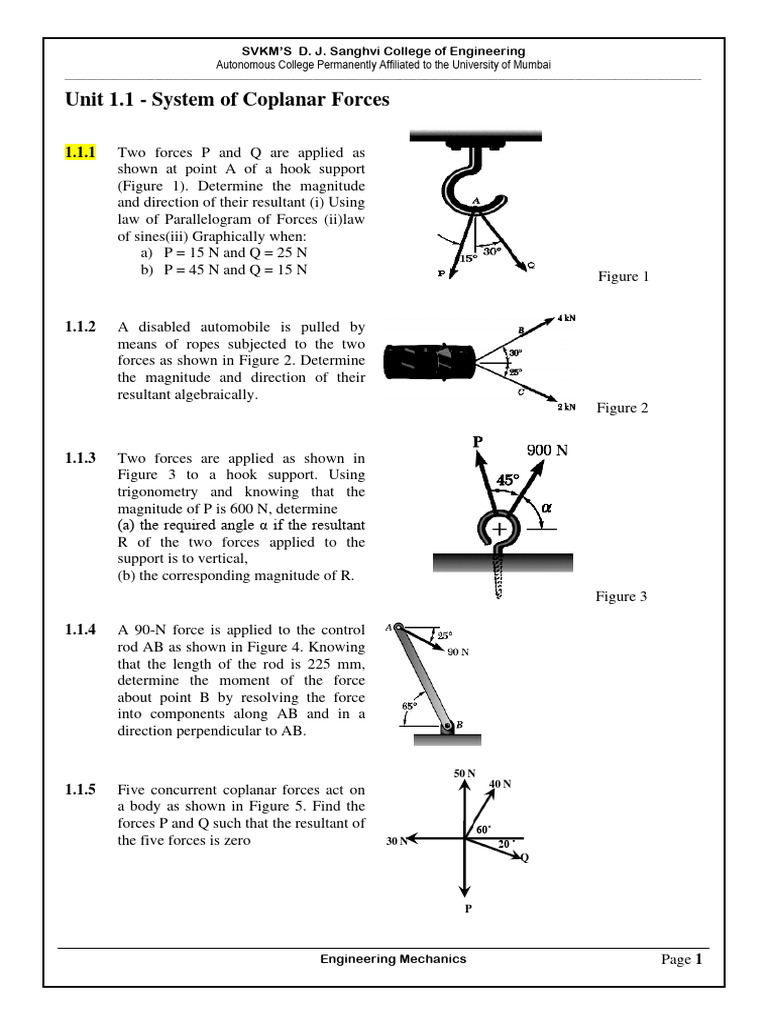 Engineering Mechanics Question Bank_2021-22 | PDF | Acceleration | Velocity