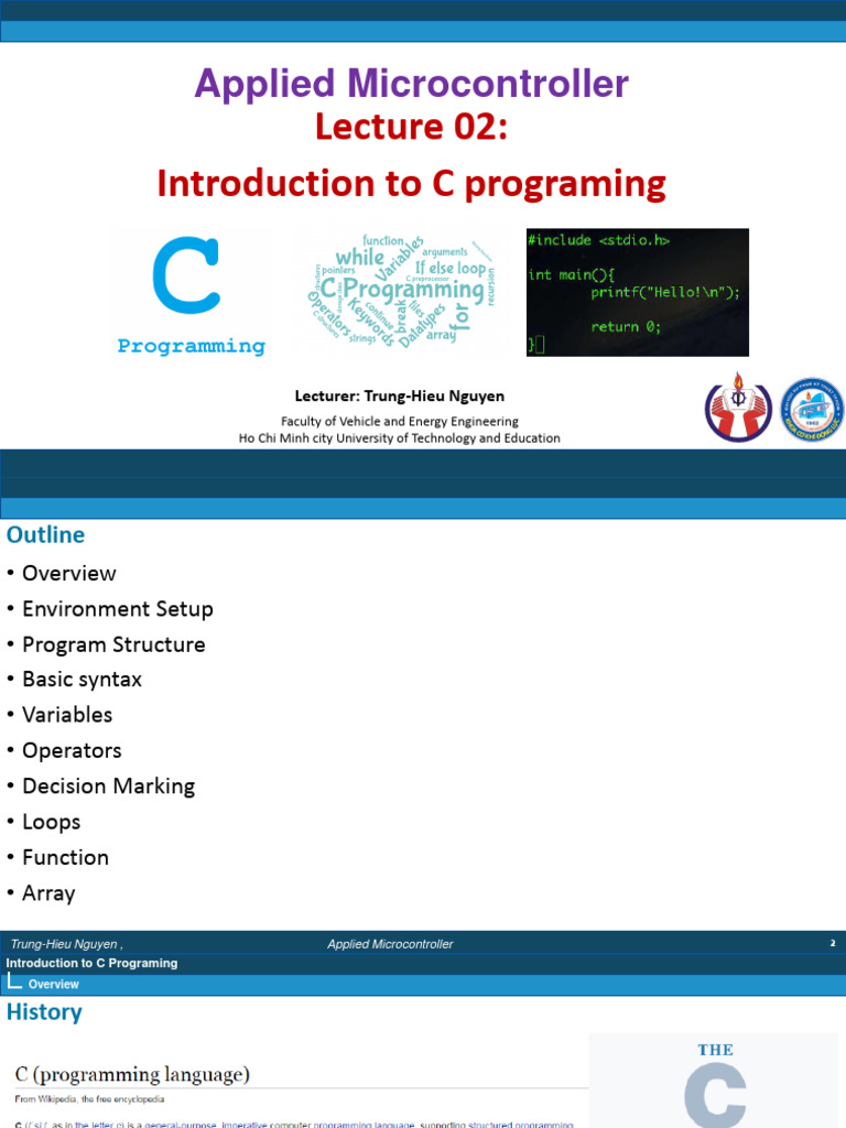 Lecture 02 Introduction to C Programing | PDF | Software Development ... Lecture 02 Introduction to C Programing | PDF | Software Development ...