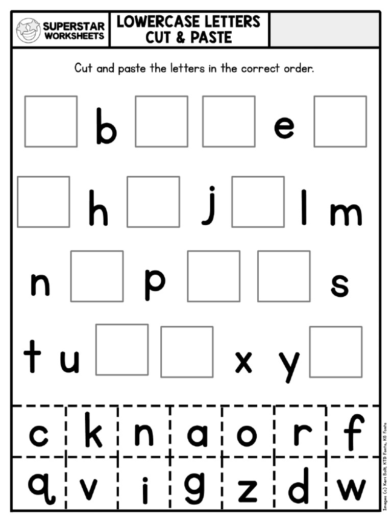 Lowercase Letters Cut Paste | PDF